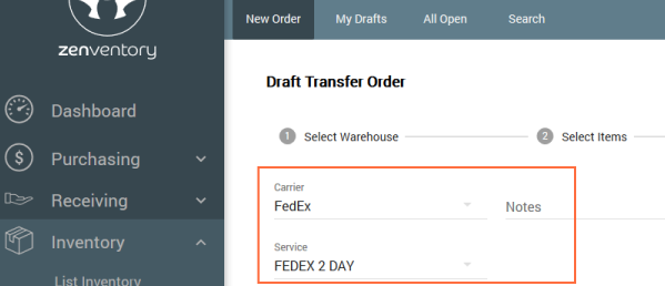 Create and Manage Warehouse Transfers