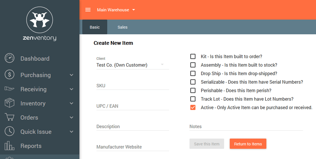 Create and Manage Items