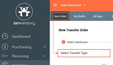 Create and Manage Warehouse Transfers