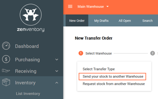Create and Manage Warehouse Transfers