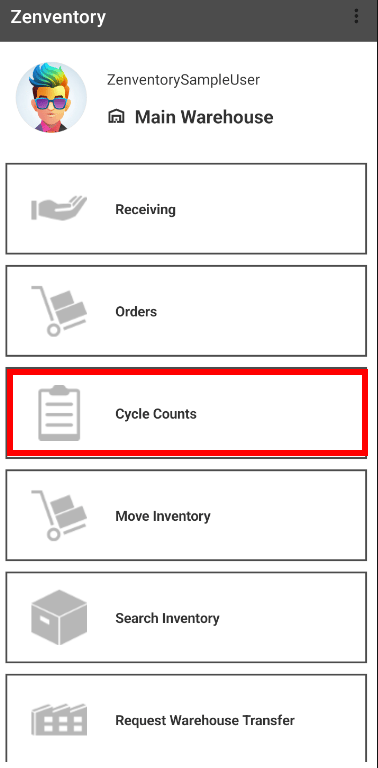 Conduct Cycle Counts With the Mobile App